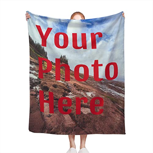 EZAIOT Custom Blanket with Photo Personalized Blanket Custom Throw Blanket Photo 30"x40"