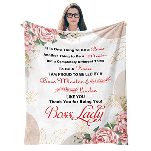 Boss Lady Gifts For Women, Gifts For Female Boss Blankets 60"x50", Boss Day Gifts, Boss Appreciation Gifts For Women, Boss Birthday Gifts For Women, Going Away Gift for Boss, Boss Gifts For Christmas