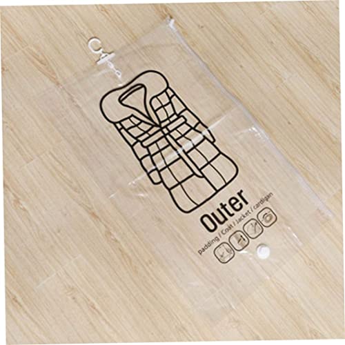 Hanging Vacuum Compression Bags, 2 Pack Hanging Vacuum Clothes Storage Space Saver Clear Bags with Hook for Suits Coats Jackets