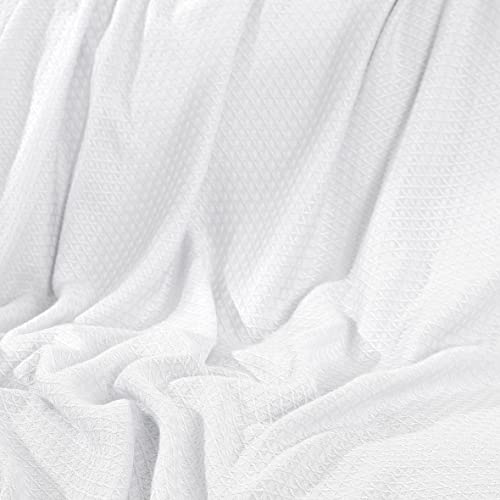 VHOME Cooling Blankets for Hot Sleepers, 100% Bamboo Summer Blanket for Adults Kids, Lightweight Breathable Throw can Keep Body Cool for Night Sweats, for Bed Sofa and Everywhere White 47''x43''