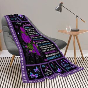 KJACGAD Gifts for Mother in Law - Gifts for Mothers Day - Mother in Law Birthday Gifts - Mother in Law Gifts from Daughter in Law - Gifts for Mother's Day Mother in Law Black Throw Blankets 60"x 50"