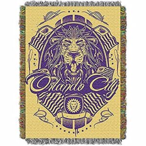 the northwest company mls orlando city fc woven tapestry throw blanket, 48" x 60", handmade