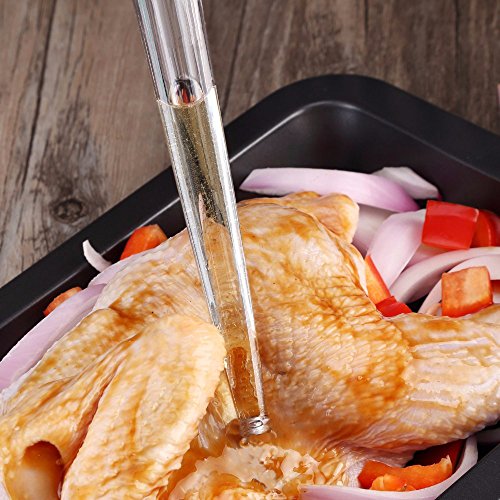 Long Turkey Basters for Cooking with Measurements, Only for Room Temperature Liquids, Blue and Black Color