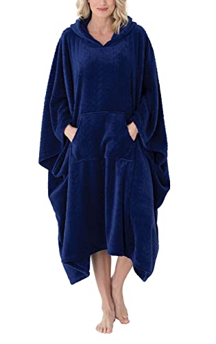 PajamaGram Women's Wearable Throw Bathrobe, Twilight, One size