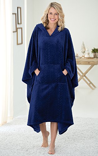 PajamaGram Women's Wearable Throw Bathrobe, Twilight, One size