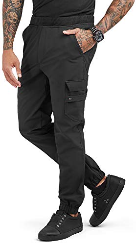 Men's Performance Stretch Jogger Chef Pant (Black, Medium)