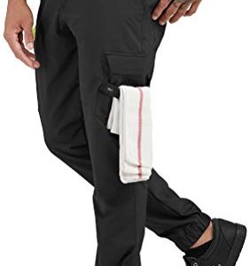 Men's Performance Stretch Jogger Chef Pant (Black, Medium)