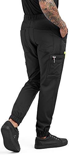 Men's Performance Stretch Jogger Chef Pant (Black, Medium)