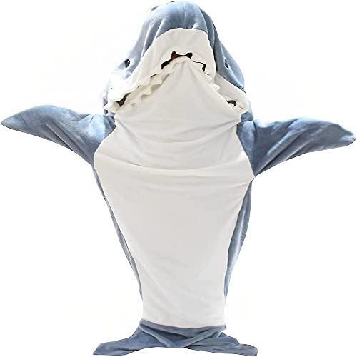 Shark Blanket Adult - Wearable Shark Blanket Super Soft Cozy Flannel Hoodie - Shark Onesie Blanket - Shark Blanket Hoodie (75inX35.5in)