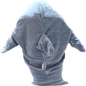 Shark Blanket Adult - Wearable Shark Blanket Super Soft Cozy Flannel Hoodie - Shark Onesie Blanket - Shark Blanket Hoodie (75inX35.5in)