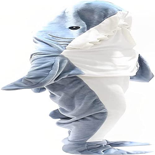 Shark Blanket Adult - Wearable Shark Blanket Super Soft Cozy Flannel Hoodie - Shark Onesie Blanket - Shark Blanket Hoodie (75inX35.5in)