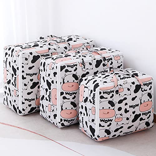 Largecapacity Storage Bag with Handle, Foldable Storage Bucket for Quilt Blanket, Largecapacity Storage Bag, Breathable Clothes Storage for Blankets,Clothes, Pillows, Quilts