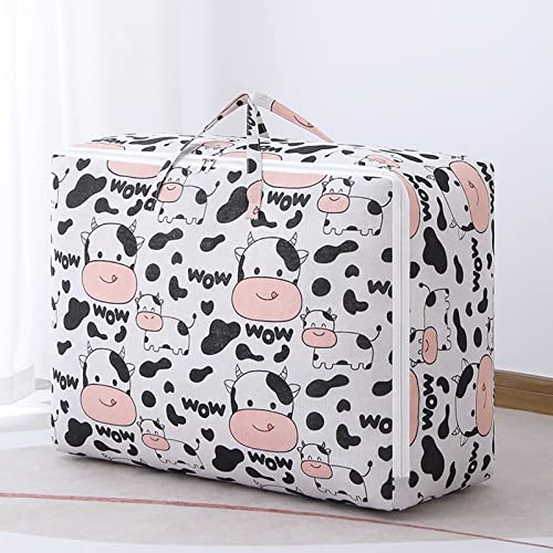 Largecapacity Storage Bag with Handle, Foldable Storage Bucket for Quilt Blanket, Largecapacity Storage Bag, Breathable Clothes Storage for Blankets,Clothes, Pillows, Quilts