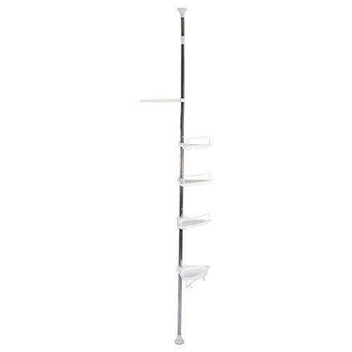 Shower Shelves Rack,4-Tier Bathroom Height 63" -118" Adjustable Telescopic Shower Shelf Shower Corner Rack