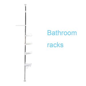 Shower Shelves Rack,4-Tier Bathroom Height 63" -118" Adjustable Telescopic Shower Shelf Shower Corner Rack