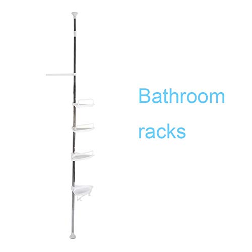 Shower Shelves Rack,4-Tier Bathroom Height 63" -118" Adjustable Telescopic Shower Shelf Shower Corner Rack