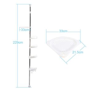 Shower Shelves Rack,4-Tier Bathroom Height 63" -118" Adjustable Telescopic Shower Shelf Shower Corner Rack