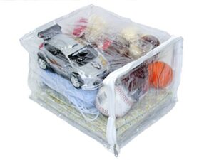 oreh homewares 4-pack 9 x 11 x 7 inch clear plastic zippered closet storage bags for sweaters, arts & crafts, toys and much more!