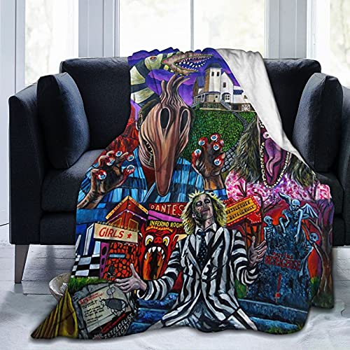 Halloween Movie Fleece Throw Blankets for Couch Cozy Lightweight Soft Blankets and Throws for Sofa 60"X50"