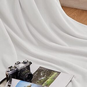 CozyLux Fleece Blanket Queen White 90" x 90" - 300GSM Super Soft Lightweight Microfiber Flannel Blankets for Travel Camping Chair and Sofa, Cozy Luxury Plush Fuzzy Bed Blankets