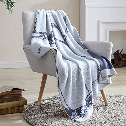 Snuggle Sac Textured Throw Super Soft Lightweight & Warm Knitted Blanket 50"x60" for Bed Sofa Couch Travel