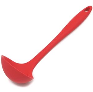 chef craft premium silicone cooking ladle, 11.25 inch, red