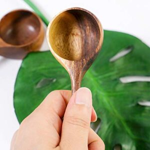 Hemoton Wooden Measuring Spoon Coffee Bean Milk Powder Scoop Wooden Kitchen Soup Spoon Scale Teaspoons Kitchen Baking Utensils