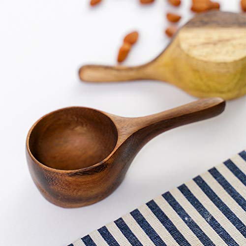 Hemoton Wooden Measuring Spoon Coffee Bean Milk Powder Scoop Wooden Kitchen Soup Spoon Scale Teaspoons Kitchen Baking Utensils