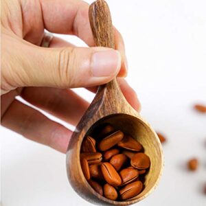 Hemoton Wooden Measuring Spoon Coffee Bean Milk Powder Scoop Wooden Kitchen Soup Spoon Scale Teaspoons Kitchen Baking Utensils