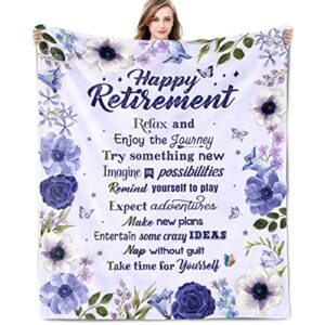 kjacgad retirement gifts for women men 2023 farewell gifts going away gifts for coworkers friends happy retirement decorations retired gifts for women men christmas throw blanket 60x50 inch