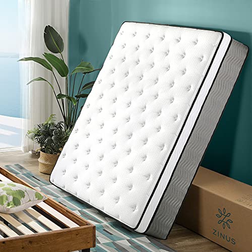 Zinus 14 Inch Support Plus Pocket Spring Hybrid Mattress/Extra Firm Feel/Heavier Coils for Durable Support/Pocket Innersprings for Motion Isolation/Mattress-in-a-Box, Full