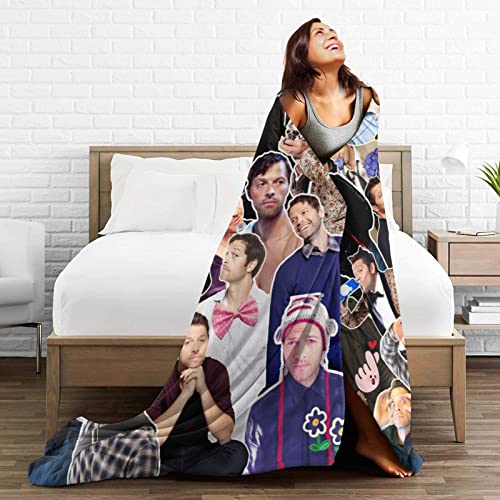 Blanket Misha Collins Soft and Comfortable Warm Fleece Blanket for Sofa,Office Bed car Camp Couch Cozy Plush Throw Blankets Beach Blankets