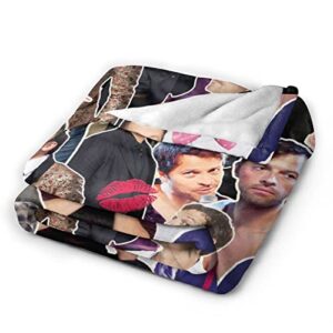 Blanket Misha Collins Soft and Comfortable Warm Fleece Blanket for Sofa,Office Bed car Camp Couch Cozy Plush Throw Blankets Beach Blankets