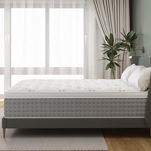 Sleepmax 14 Inch Queen Mattress - Hybrid Mattress Made in USA - Firm Mattress - Memory Foam with Individual Pocket Springs, Bed Mattress-in-a-Box