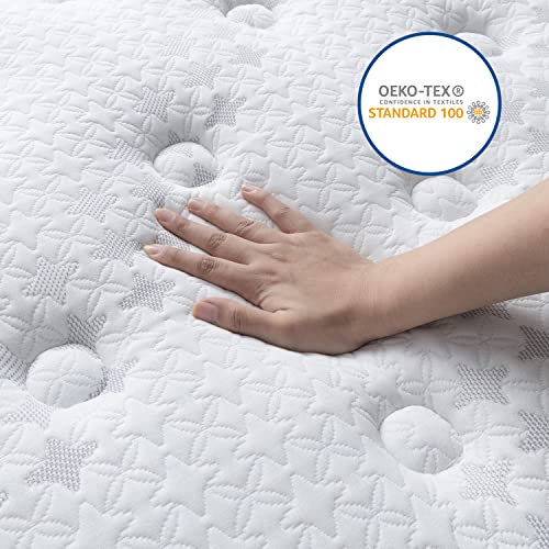 Sleepmax 14 Inch Queen Mattress - Hybrid Mattress Made in USA - Firm Mattress - Memory Foam with Individual Pocket Springs, Bed Mattress-in-a-Box