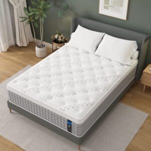 Sleepmax 14 Inch Queen Mattress - Hybrid Mattress Made in USA - Firm Mattress - Memory Foam with Individual Pocket Springs, Bed Mattress-in-a-Box