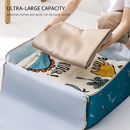 Clothes Storage Bags with Handle and Zipper Extra Large Travel Bag for Small Clothes Throw Pillows Quilts Fabric Storage Cubes Packing Cubes for Moving Traveling