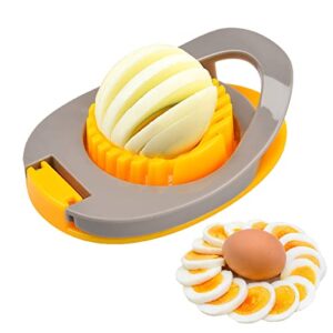 egg slicer for hard boiled eggs, egg cutter strawberry slicer, heavy duty stainless steel wire egg cutter for hard boiled eggs/soft fruits/butter/mushroom by meboltpan (yellow)