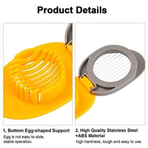 Egg Slicer for Hard Boiled Eggs, Egg Cutter Strawberry Slicer, Heavy Duty Stainless Steel Wire Egg Cutter for Hard Boiled Eggs/Soft Fruits/Butter/Mushroom by Meboltpan (Yellow)