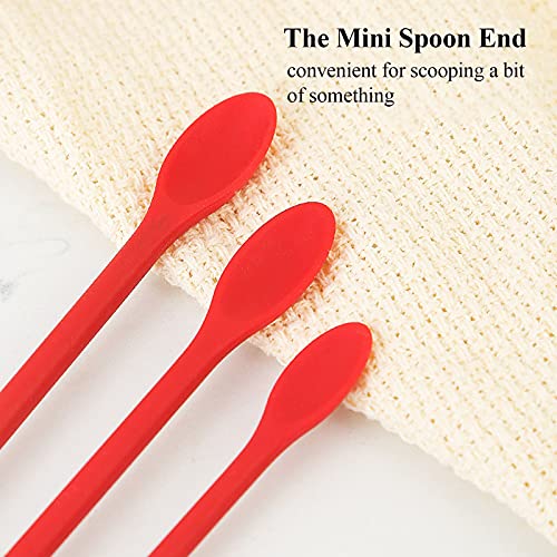 Mini Spatula Silicone, 6 PCS Jar Spatula Last Drop Small Spatulas, Reusable Double-ended Tiny Silicone Spoon Spatula for Kitchen and Beauty