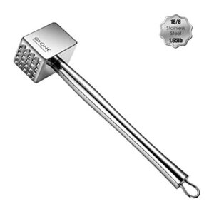 meat tenderizer,304 stainless steel heavy sturdy meat mallet/pounder/hammer tool(1.65lb)