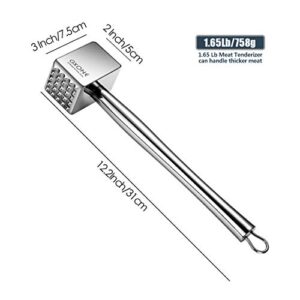 Meat Tenderizer,304 Stainless Steel Heavy Sturdy Meat Mallet/Pounder/Hammer Tool(1.65lb)