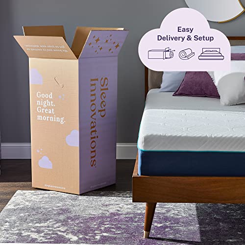 Sleep Innovations Hudson Hybrid 12 Inch Cooling Gel Memory Foam and Innerspring Mattress with Cool Touch Quilted Cover, Queen Size, Bed in a Box, Medium Support