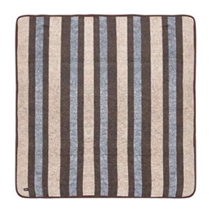 Alpaca Warehouse Alpaca Sheep Wool Blanket King/Full-Queen/Twin Size Thick Heavyweight Comfortably Warm - Great for Outdoor Use - Striped Design (Beige/Brown/Gray, King)