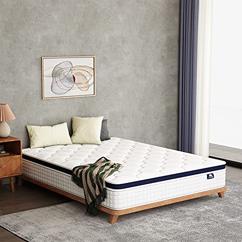 Crystli Full Size Mattress Bed in A Box, 10 Inch Hybrid Mattress with Zero Pressure Foam, Innerspring Mattress for Pressure Relief & Cool Sleep, Motion Isolation, Medium Firm, CertiPUR-US Certified