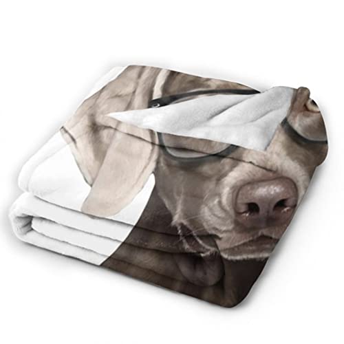 Adults Kids Wearable Blanket Wrap Cozy Soft Warm Throw Blanket for Studying Reading Snuggling Napping, Weimaraner Cute Dogs White, 60"x50"