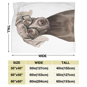 Adults Kids Wearable Blanket Wrap Cozy Soft Warm Throw Blanket for Studying Reading Snuggling Napping, Weimaraner Cute Dogs White, 60"x50"