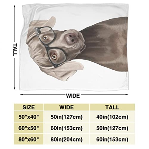 Adults Kids Wearable Blanket Wrap Cozy Soft Warm Throw Blanket for Studying Reading Snuggling Napping, Weimaraner Cute Dogs White, 60"x50"