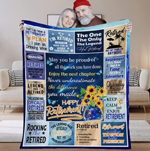 gadzille retirement blanket happy retirement gifts for women men throw warm flannel retirement blanket thoughtful classy retired gift ideas for teacher police nurse doctor coworker 50 * 60inch