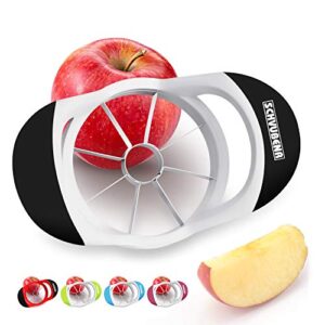 schvubenr 3.5 inch apple slicer - professional apple cutter - stainless steel apple corer - super sharp apple slicer and corer - apple corer tool with 8 sharp blades(black)